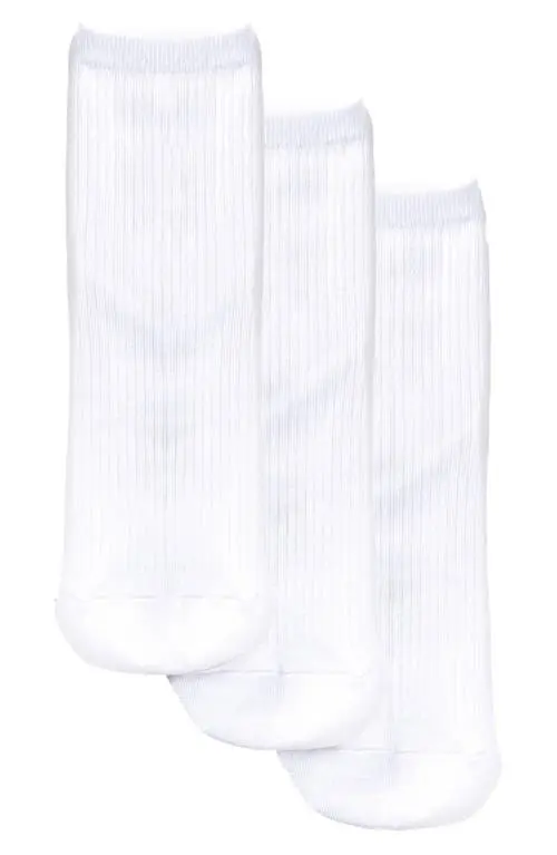 STEMS Everyday 3-pack Cotton Blend Rib Ankle Socks - White