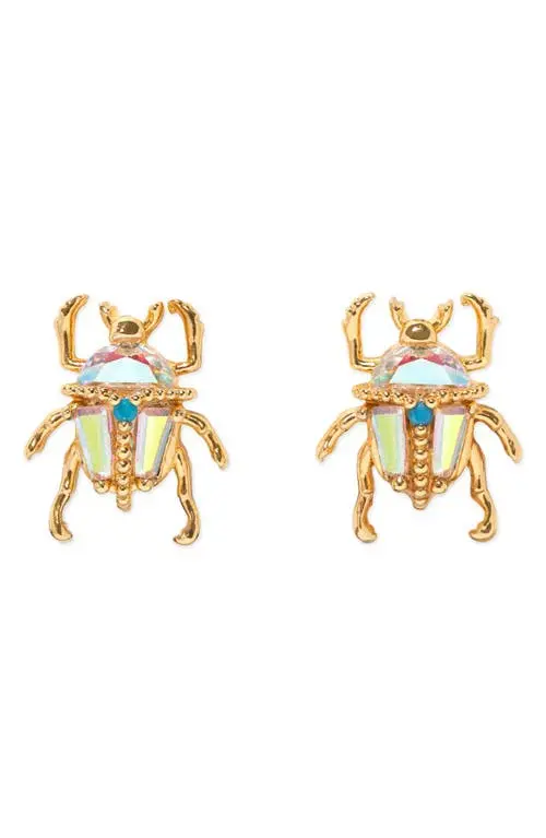 GIRLS CREW Beetle Stud Earrings - Gold Multi