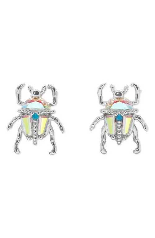 GIRLS CREW Beetle Stud Earrings - Silver Multi