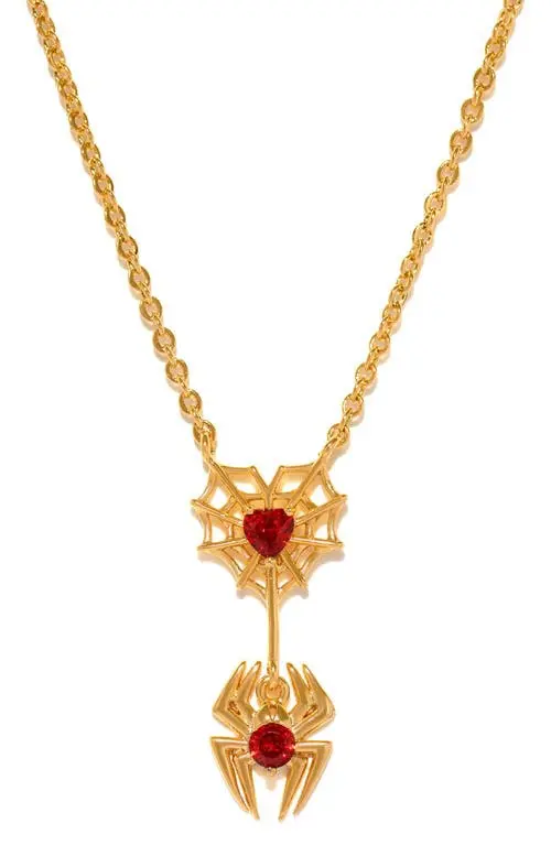GIRLS CREW Marvel Spider-man Web Of Love Pendant Necklace - Gold
