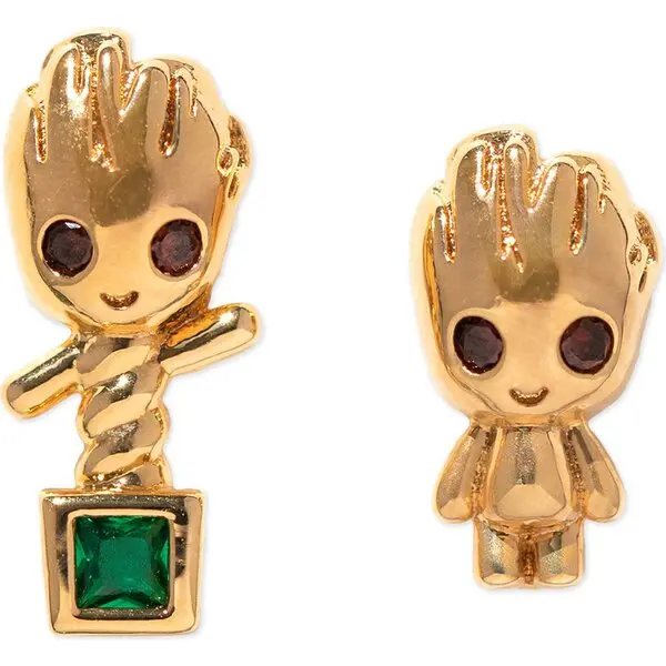 GIRLS CREW Marvel® Guardians Of The Galaxy™ Groot Mismatched Stud Earrings - Gold