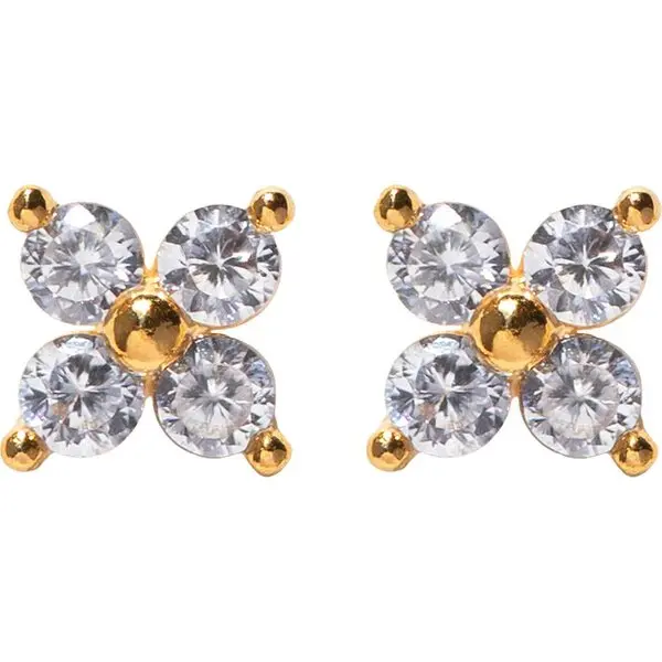 GIRLS CREW Cubic Zirconia Cluster Stud Earrings - Gold