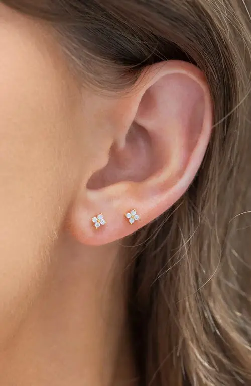 GIRLS CREW Cubic Zirconia Cluster Stud Earrings