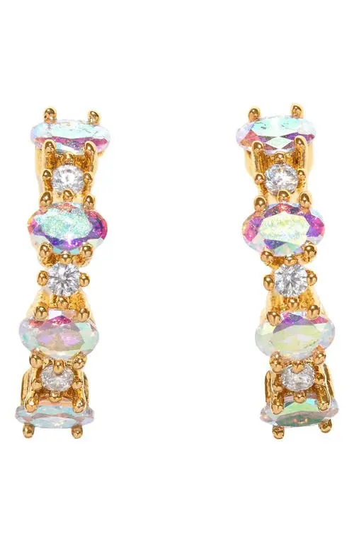 GIRLS CREW Iridescent Galaxy Huggie Hoop Earrings - Gold