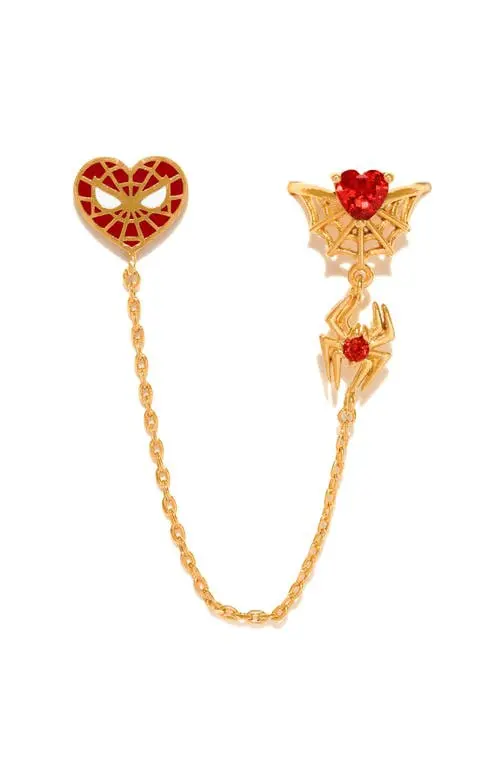 GIRLS CREW Spider-man Web Of Love Earring - Gold