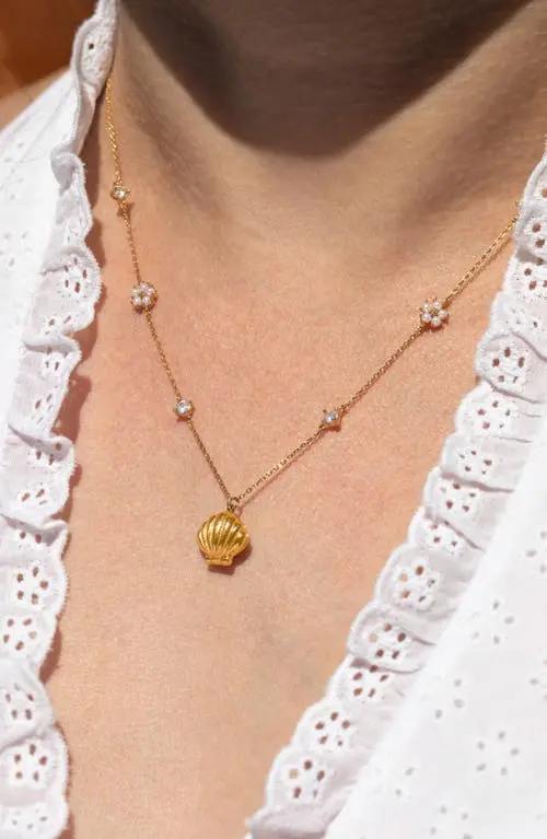 GIRLS CREW Shell Pendant Necklace - Gold