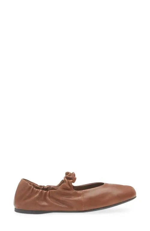 Miu Miu Ruched Ballerina Flat - Rovere