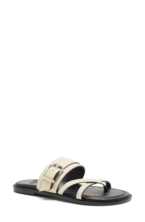 Free People Belted Cross Strap Slide Sandal - Bone Leather