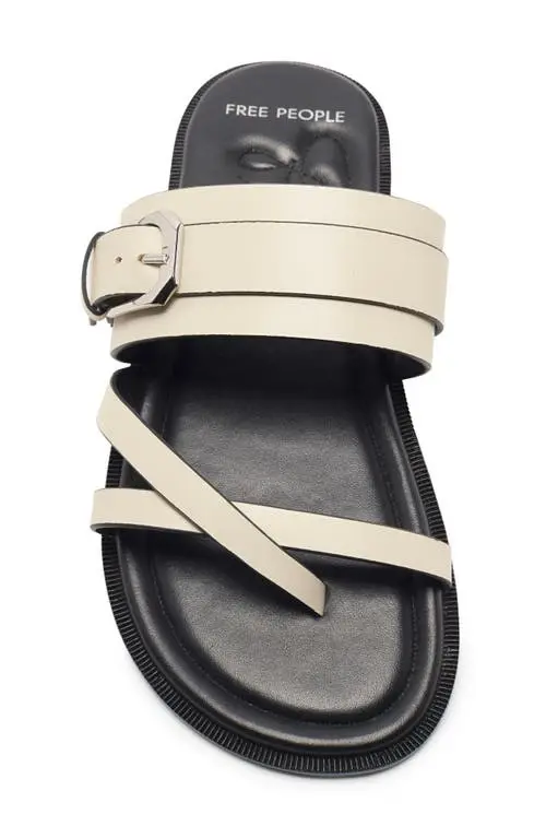 Free People Belted Cross Strap Slide Sandal - Bone Leather