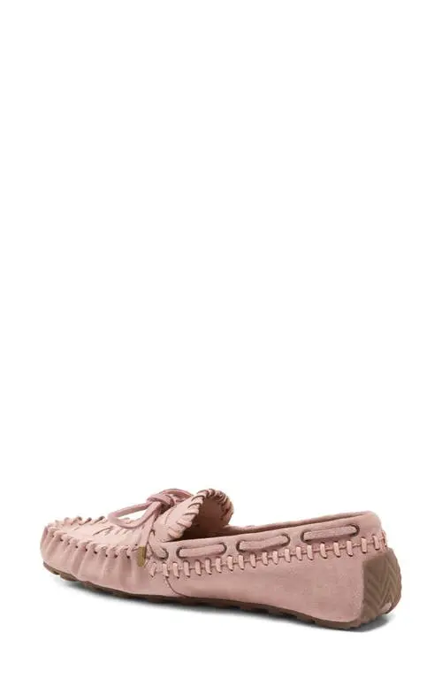 Free People Misty Driving Loafer - Pearl Blush Suede