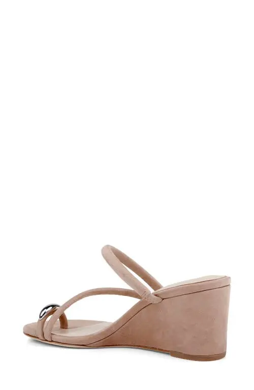 L'Agence Maritza Wedge Slide Sandal - Cappuccino Suede