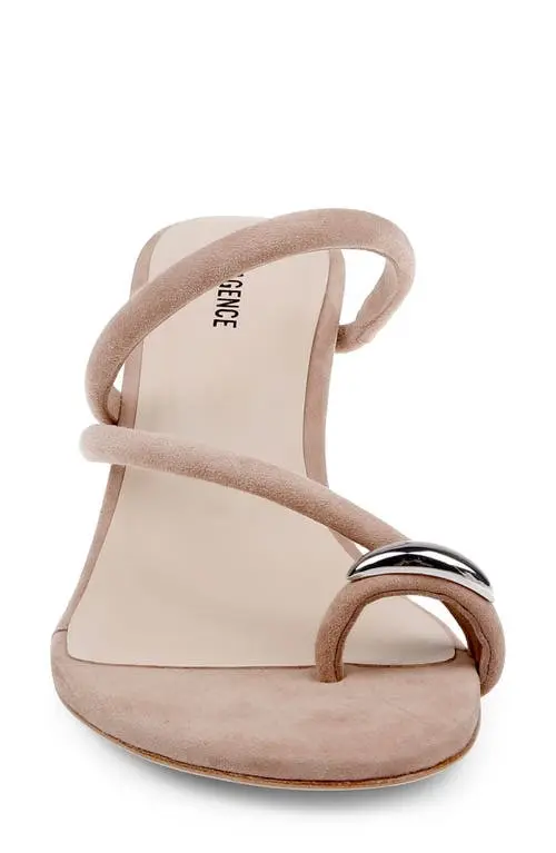 L'Agence Maritza Wedge Slide Sandal - Cappuccino Suede