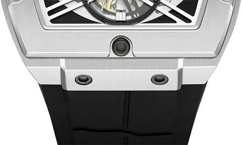 KENNETH COLE Skeleton Tonneau Automatic Strap Watch - Black