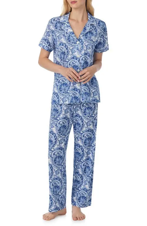 Ralph Lauren Short Sleeve Cotton Blend Pajamas - Paisley