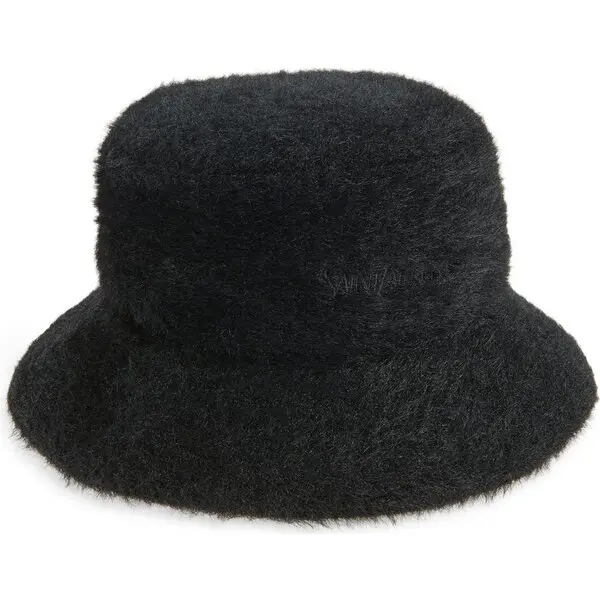 Saint Laurent Fluffy Bucket Hat - Black