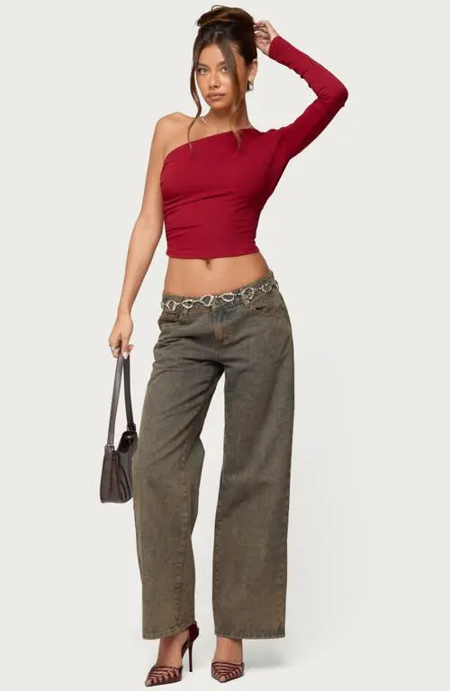 EDIKTED Mila Asymmetric Crop Top