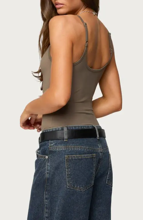 EDIKTED Fitted Bodysuit - Olive