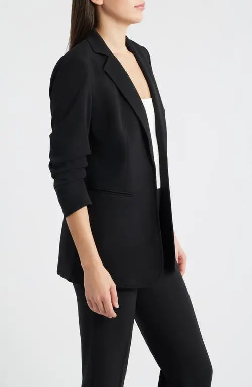 Anne Klein Scrunch Sleeve Open Front Jacket - Anne Black