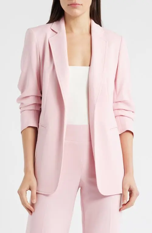 Anne Klein Open Front Scrunch Sleeve Blazer - Rose Water