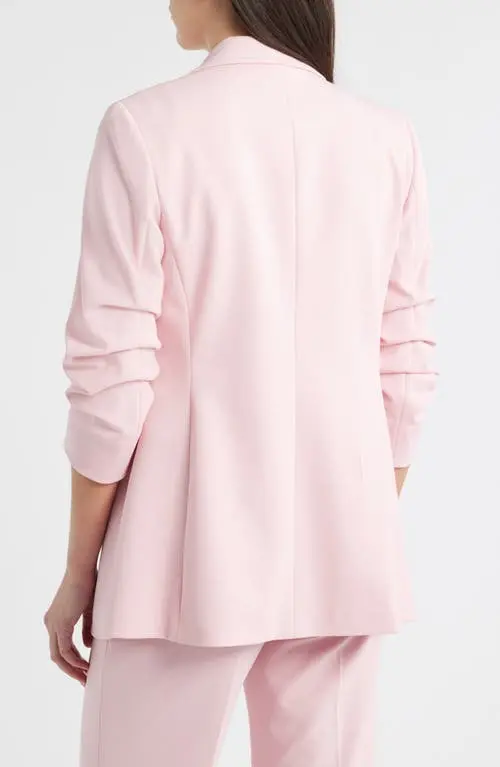 Anne Klein Open Front Scrunch Sleeve Blazer - Rose Water