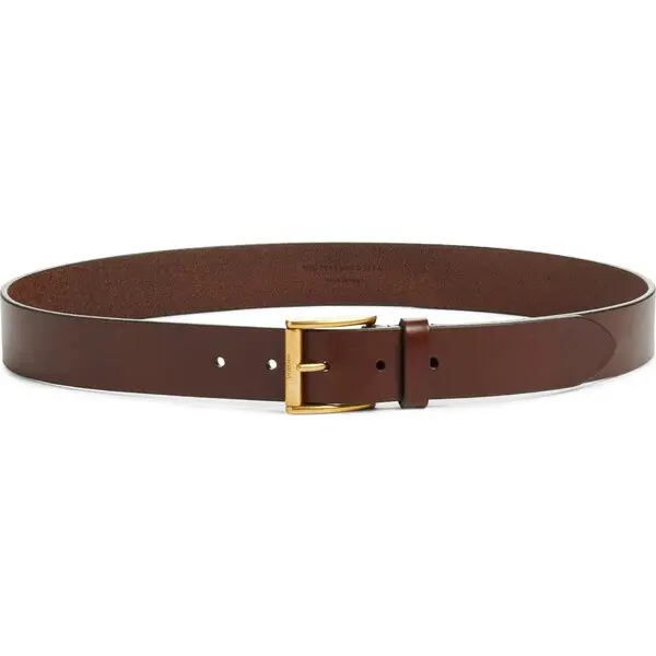 Saint Laurent Logo Buckle Leather Belt - Burnt Chocolate