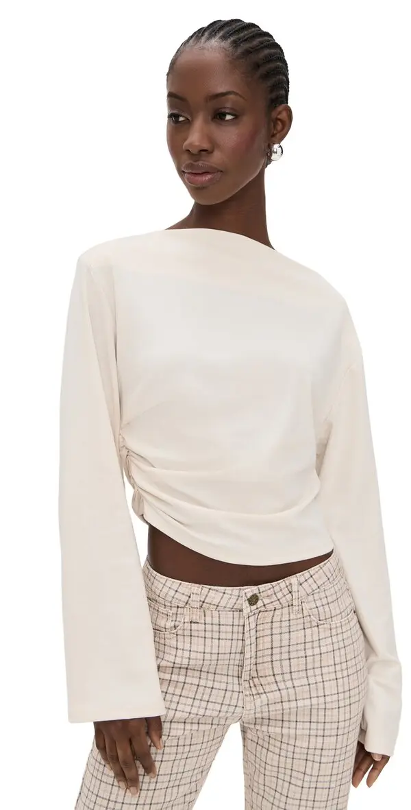 Lioness Long Sleeve Tee With Ruching Detail