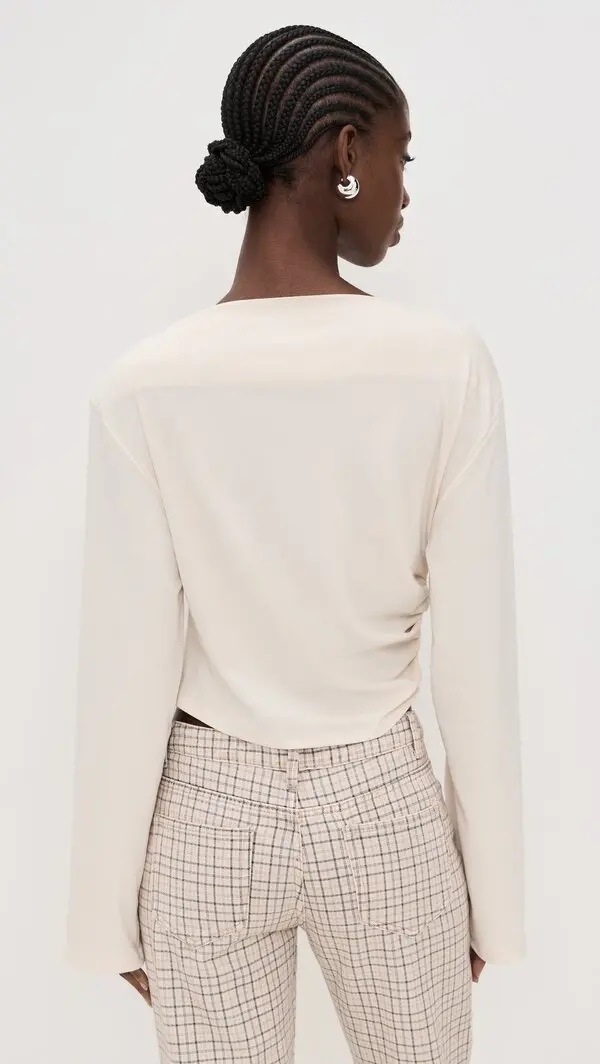 Lioness Long Sleeve Tee With Ruching Detail