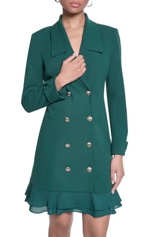 Karl Lagerfeld Paris Double-breasted Blazer Dress - Malachite