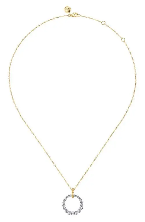 GABRIEL & CO. 14k Gold Diamond Circle Pendant Necklace