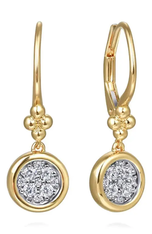GABRIEL & CO. Diamond Cluster Drop Earrings - Two Tone