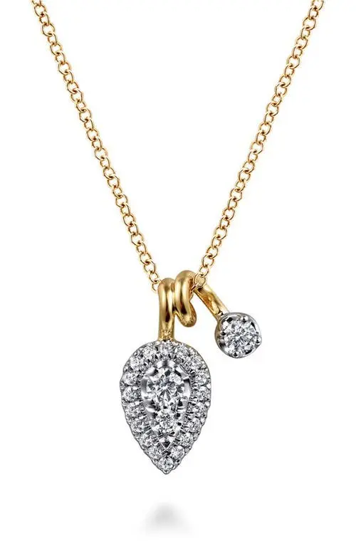 GABRIEL & CO. Diamond Pendant Necklace - Two Tone