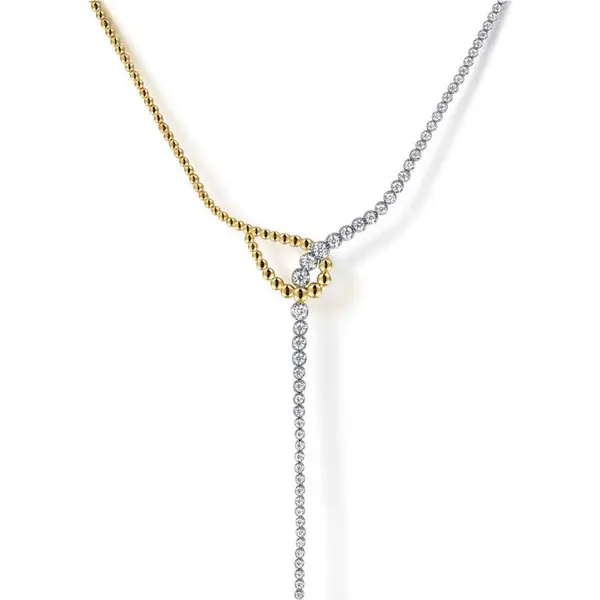 GABRIEL & CO. Diamond Y-necklace - Two Tone