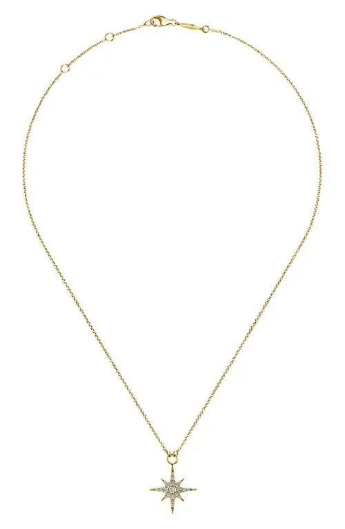 GABRIEL & CO. Diamond Starburst Pendant Necklace