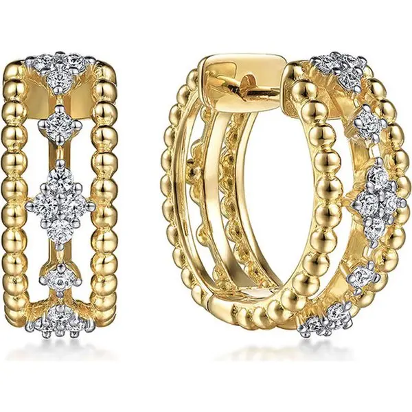GABRIEL & CO. Diamond Hoop Earrings - Gold