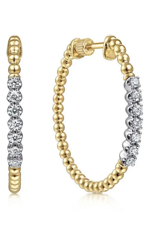 GABRIEL & CO. Diamond And Hoop Earrings - Gold
