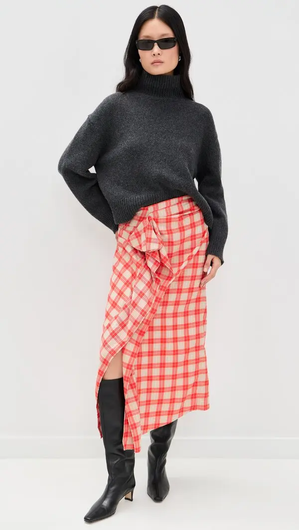 Rachel Comey Nesom Plaid Ruffle Skirt