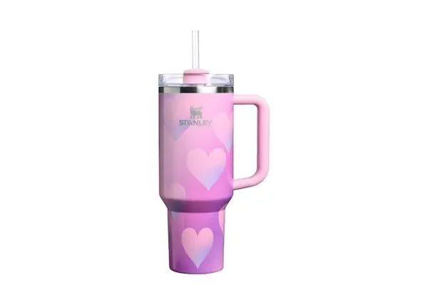 STANLEY 40oz Flowstate Quencher Tumbler - Powder Pink Heart Gradient