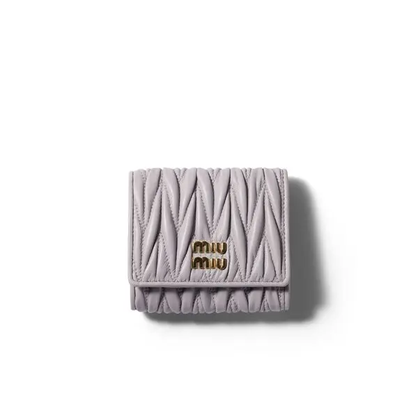 Miu Miu Small Matelassé Nappa Leather Wallet - Wisteria