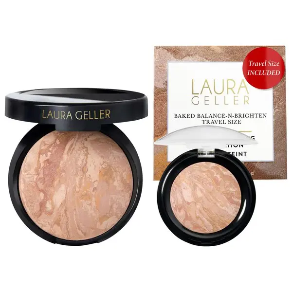 Laura Geller Beauty Balance And Brighten Color Correcting Baked Powder Foundation, Full Deluxe Mini - Fair