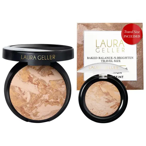 Laura Geller Beauty Balance And Brighten Color Correcting Baked Powder Foundation, Full Deluxe Mini - Medium