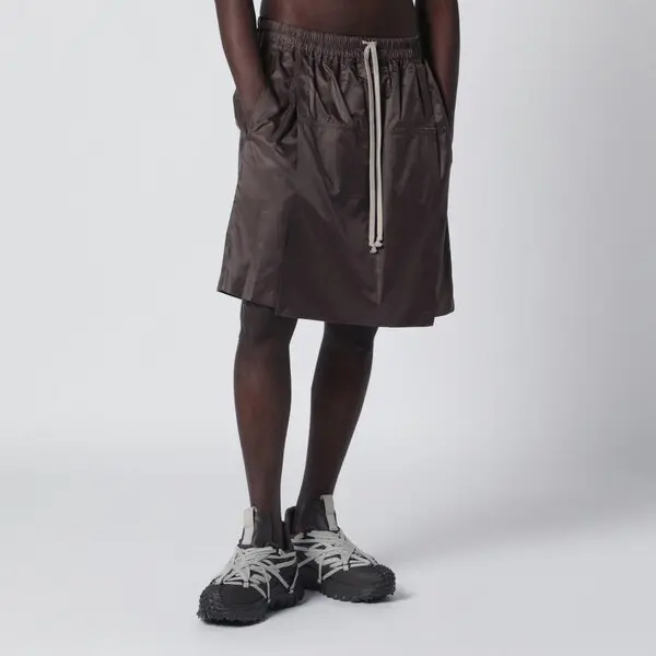 MONCLER + RICK OWENS Drawstring Kilt Shorts - Brown