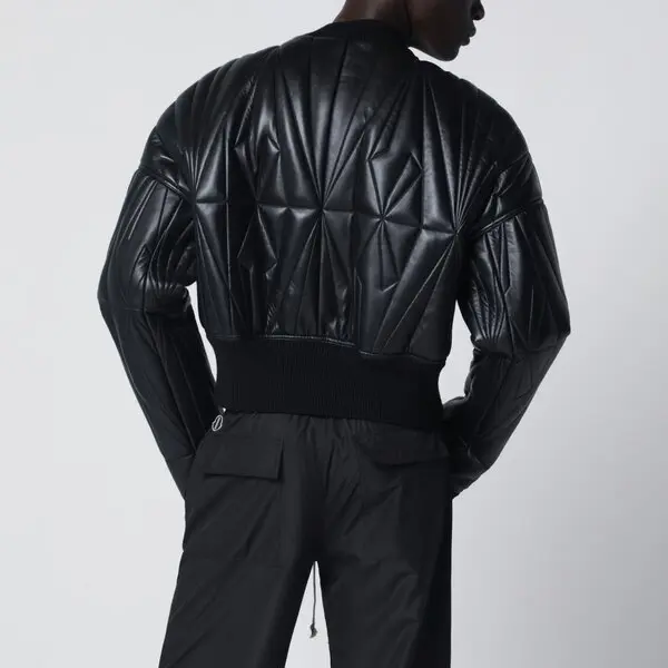 MONCLER + RICK OWENS Leather Zip-up Bomber Jacket