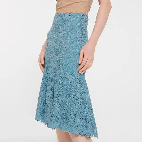 Gucci Gg Flower Stretch Lace Skirt
