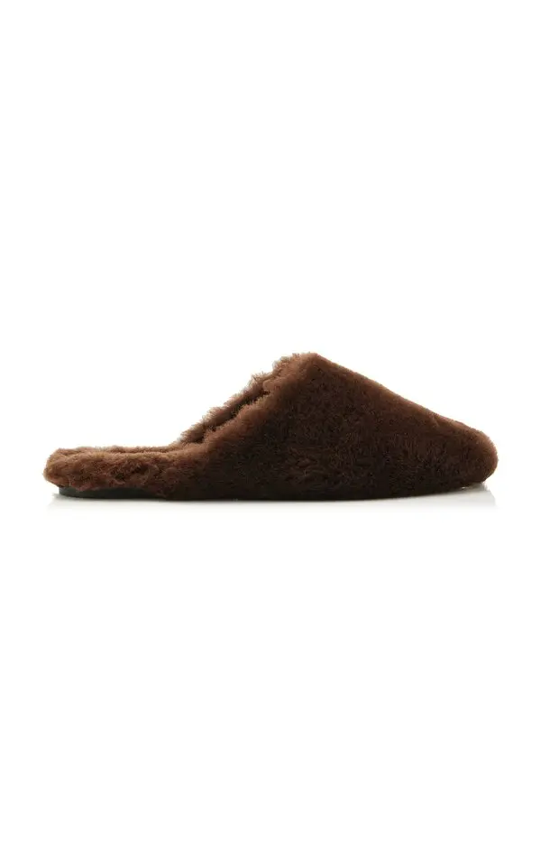 AeydĒ Rega Shearling Mules - Brown