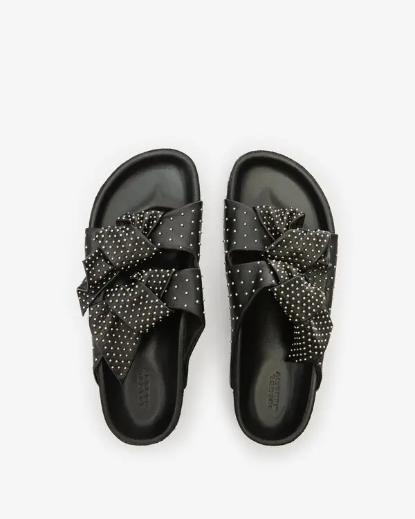 Isabel Marant Étoile Lennyo Bow Sandals - Black/silver