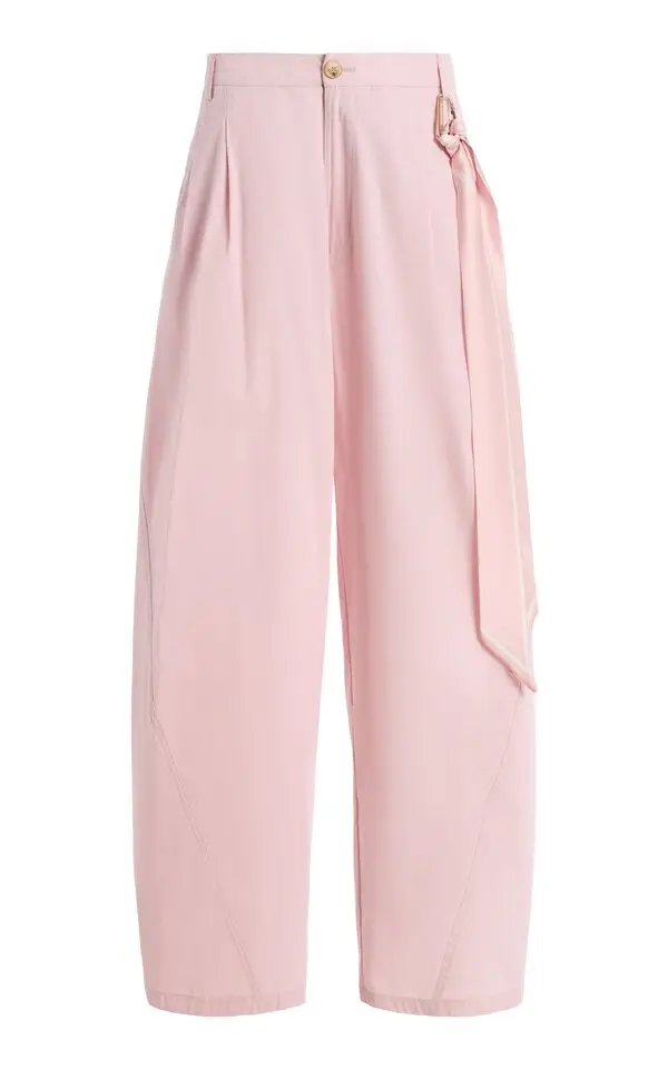 DARKPARK Phebe Cotton-poplin Wide-leg Pants - Pink