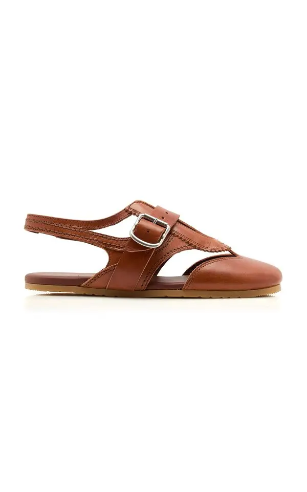 Dries Van Noten Leather Slingback Flats