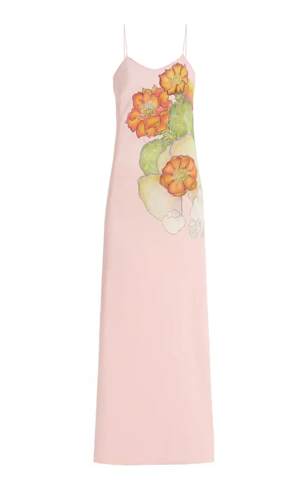 RODARTE Printed Silk Crepe Gown - Pink