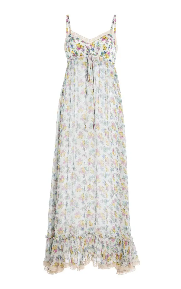 Dolce & Gabbana Print Silk-blend Maxi Dress - Floral