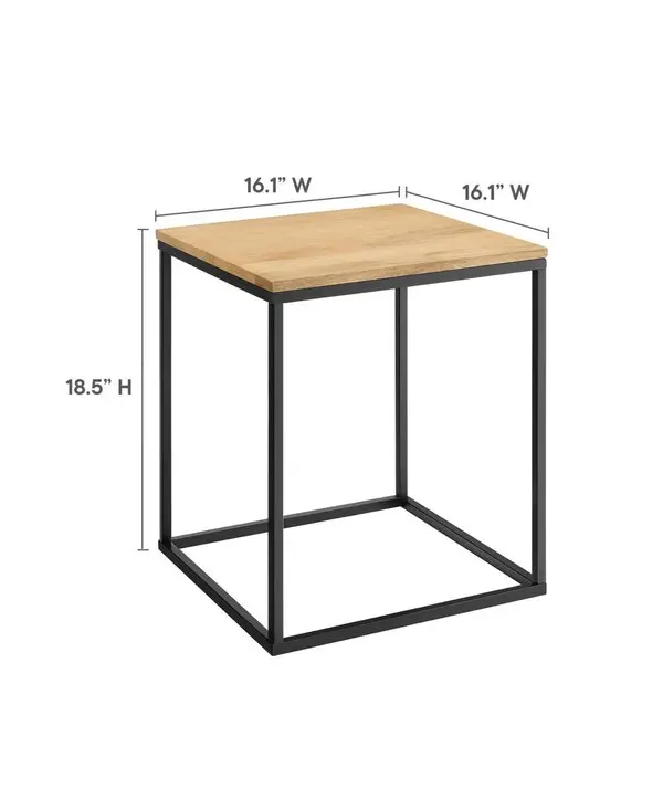MODWAY Zora Square Wood And Metal Side Table
